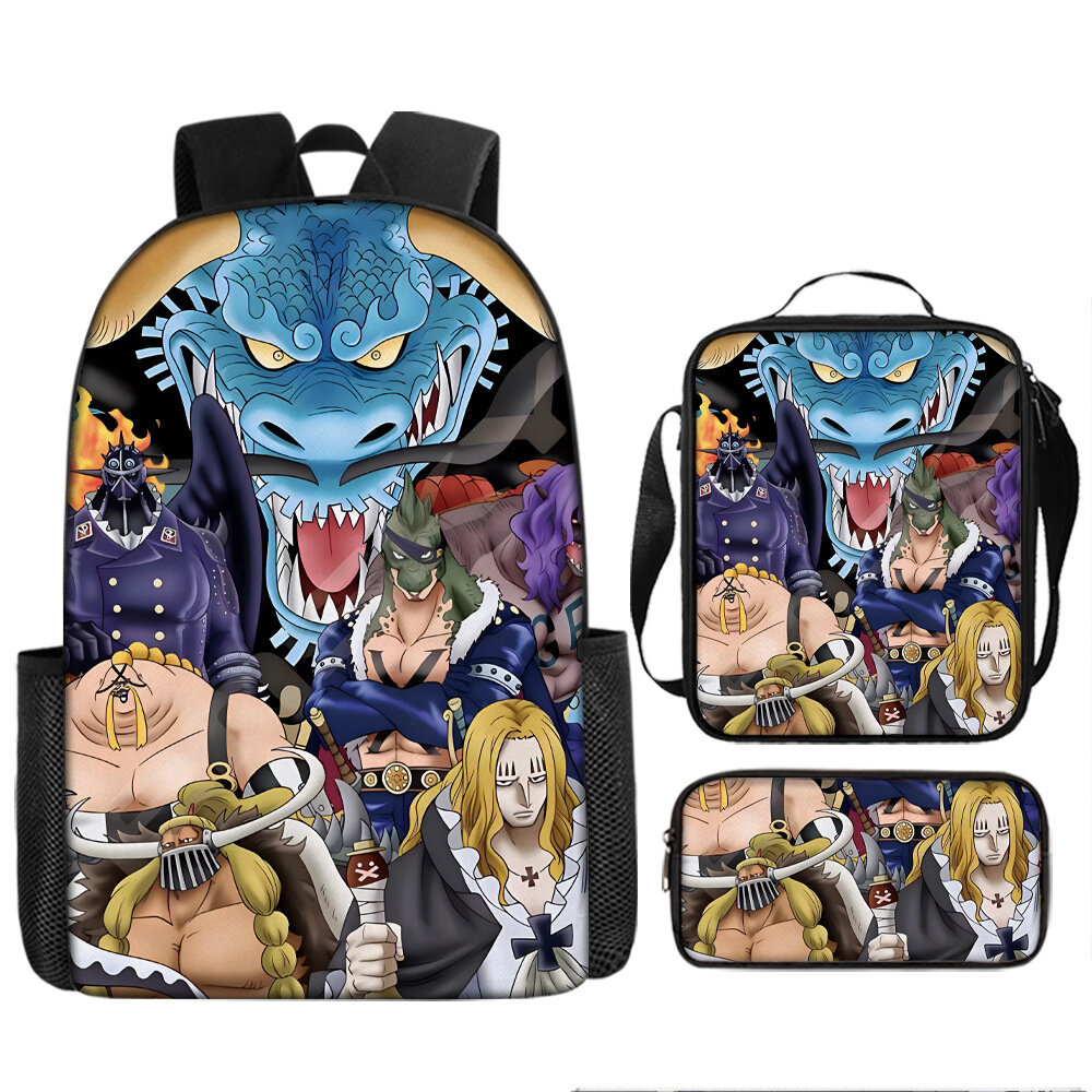 Анимация, цельная школьная сумка, набор из трех предметов, драматический периферийный рюкзак, большая вместительная сумка для учащихся средних школ, компьютерная сумка для кампуса на открытом воздухе