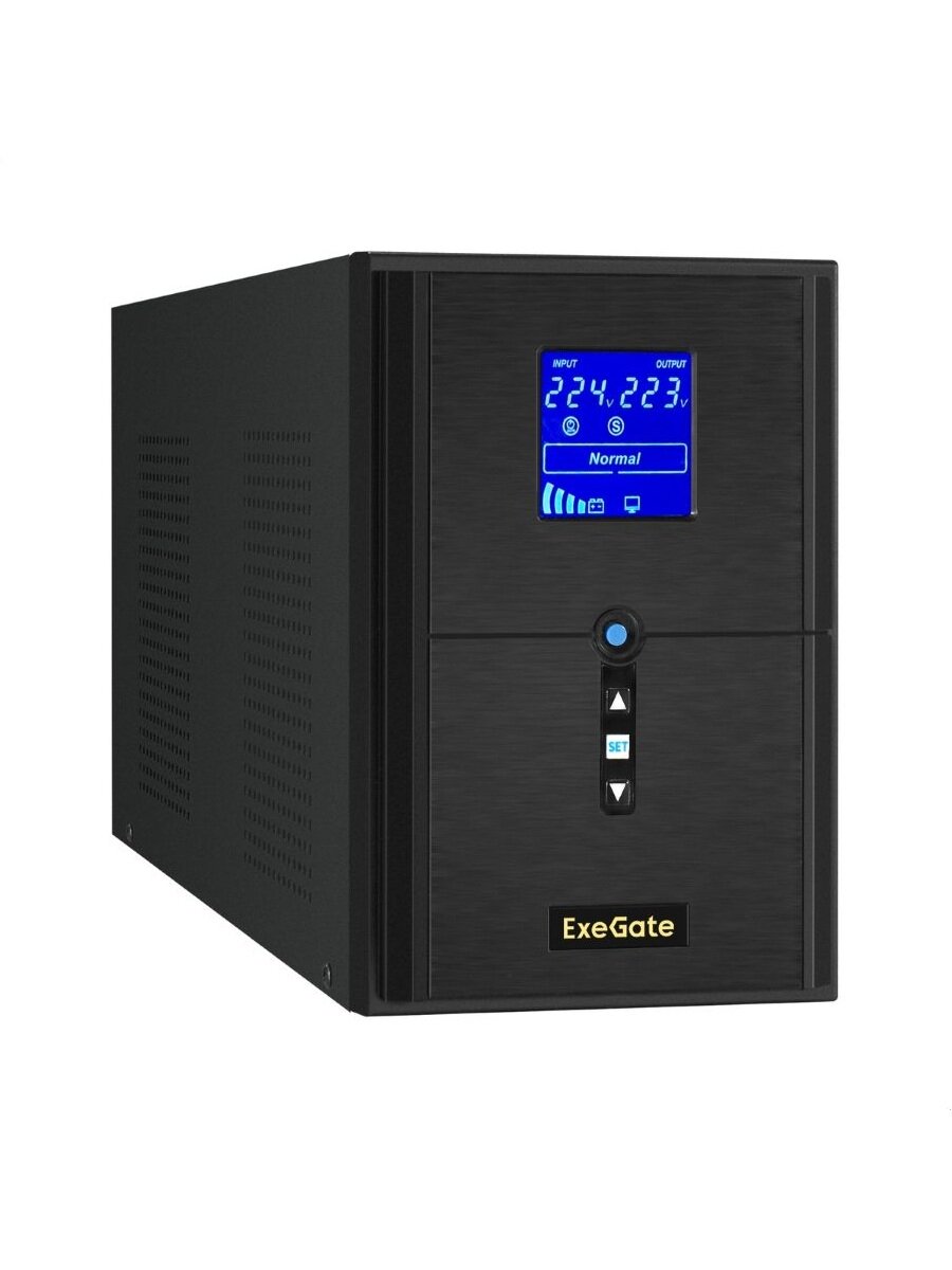 ИБП Источник бесперебойного питания Exegate SineTower SN-2000. LCD. AVR.3SH.1C13. RJ. USB 1600 Вт, Line-Interactive