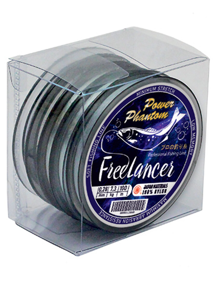 Леска Power Phantom Freelancer CLEAR 0,12mm, 1,8kg 7 штук по 100м