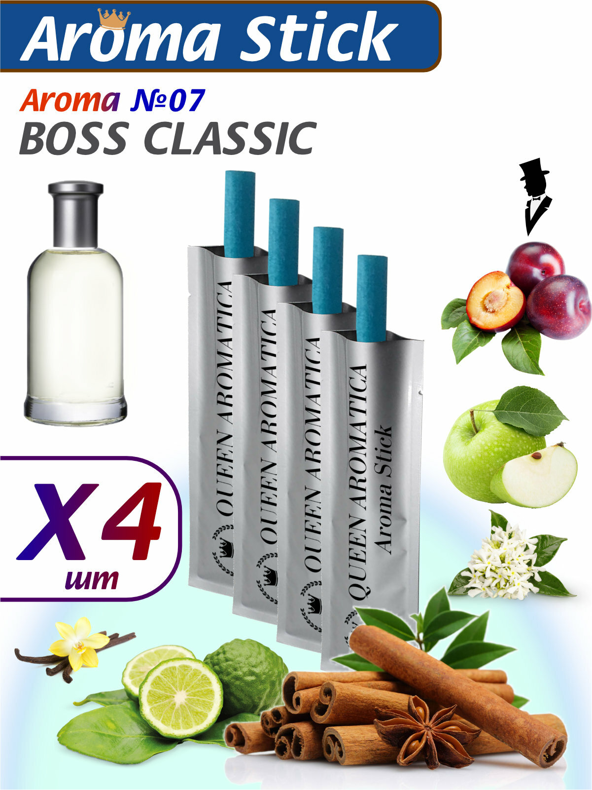 Ароматизатор в машину Queen Aromatica - Сменные арома стики Cosa Nostra (Boss Classic) S-07