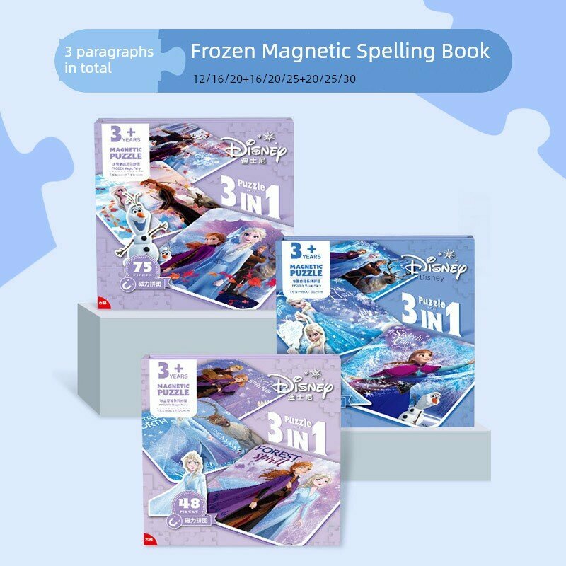 Набор пазлов Frozen 3-в-1 для детей 2-4 лет, уровни сложности 2-4, обучающая игрушка