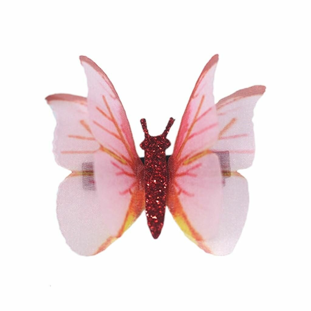 Заколка-бабочка из двухслойного фатина с фантазийной имитацией-EK5