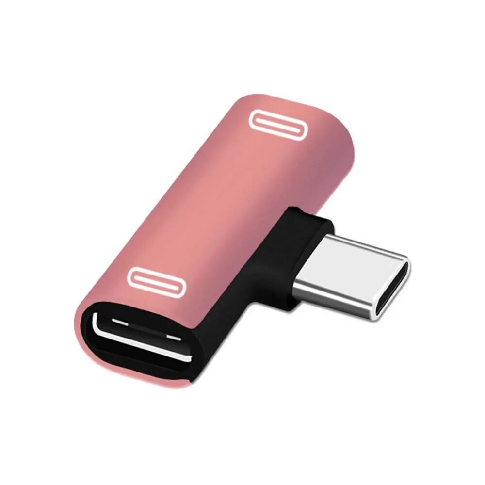 Разветвитель USB Type-C 2 в 1, черный — фото 1