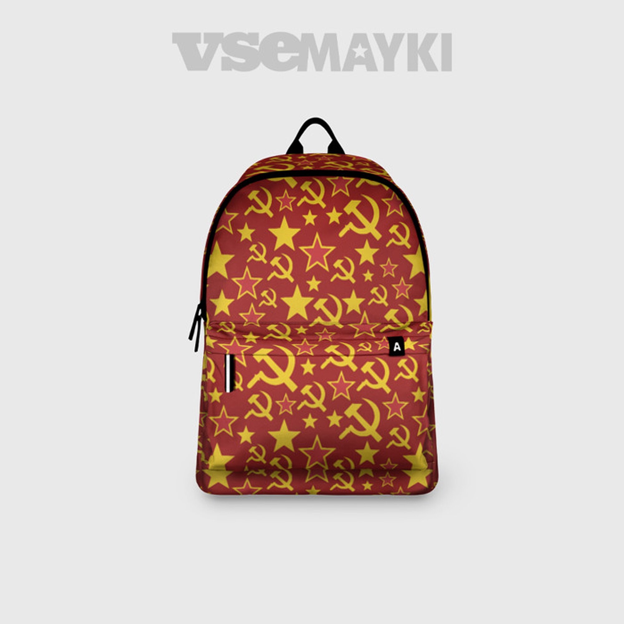 Рюкзак VseMayki с принтом СССР Серп и Молот, One size, белый