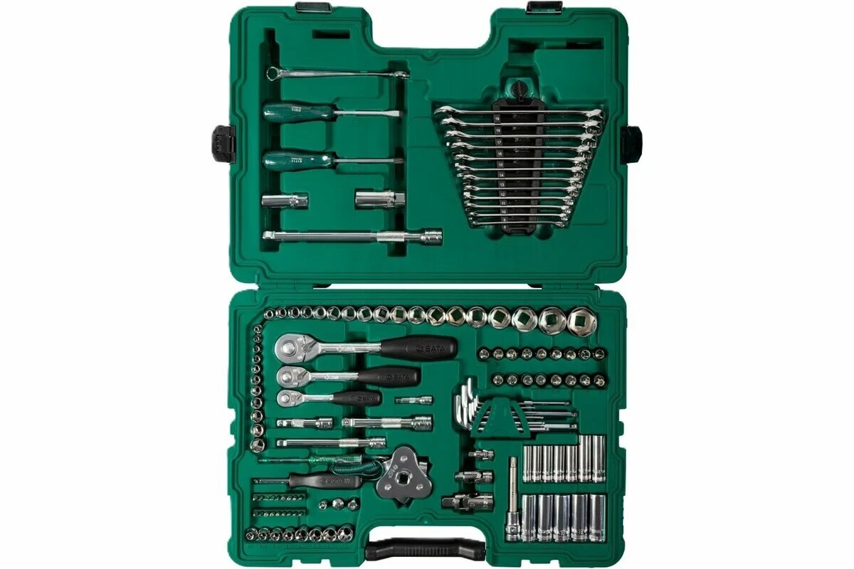 Универсальный набор инструмента 128 шт, 1/4, 3/8 и 1/2 DR SATA S09014A