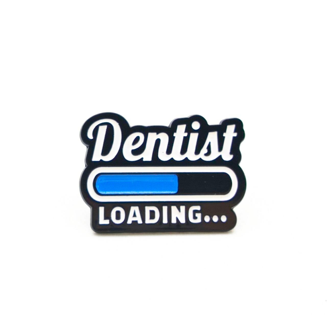 Значок для рюкзака, кепок и вещей" DENTIST LOADING." / Зеленый / 1 шт.