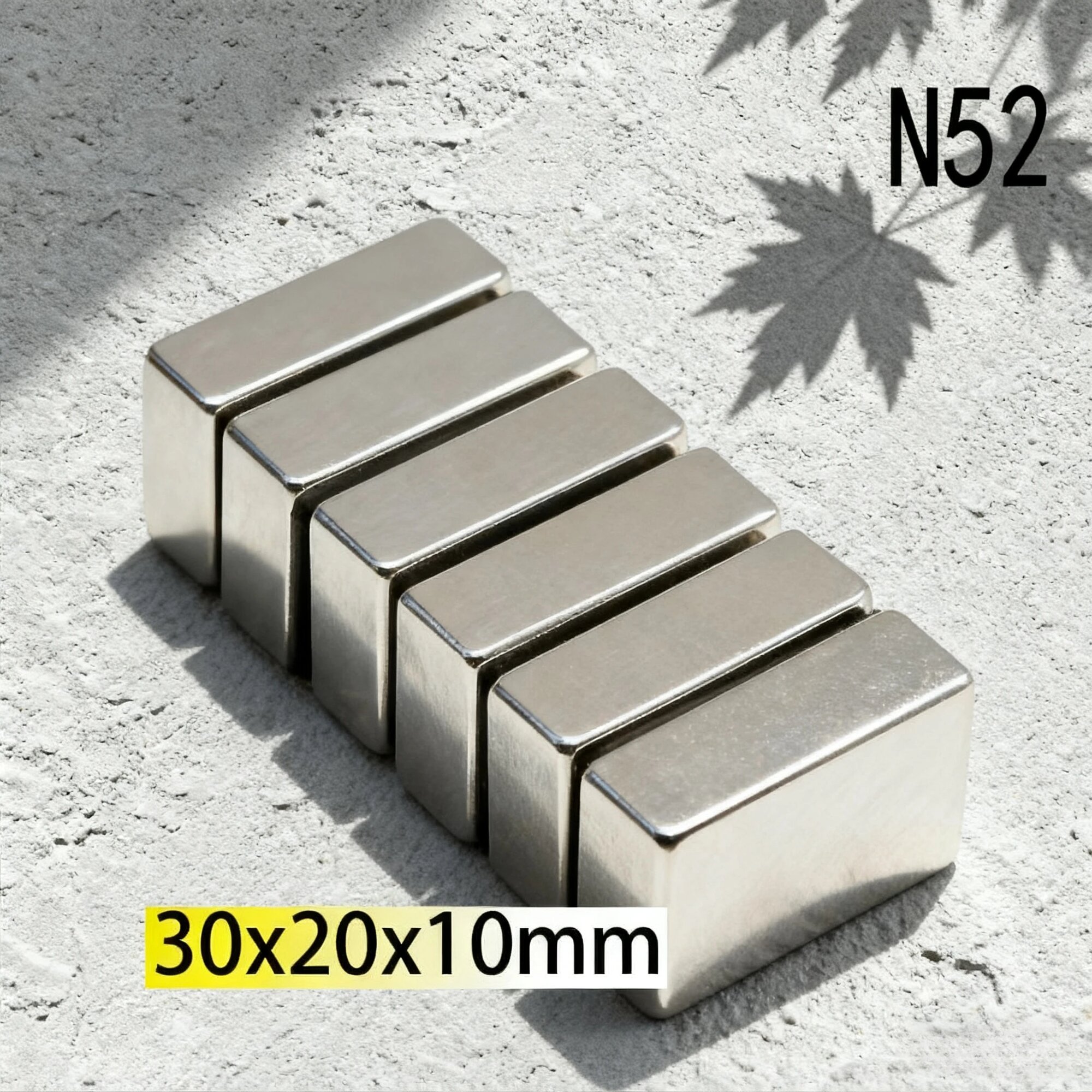 Неодимовые магниты 30x20x10mm N52, 1шт
