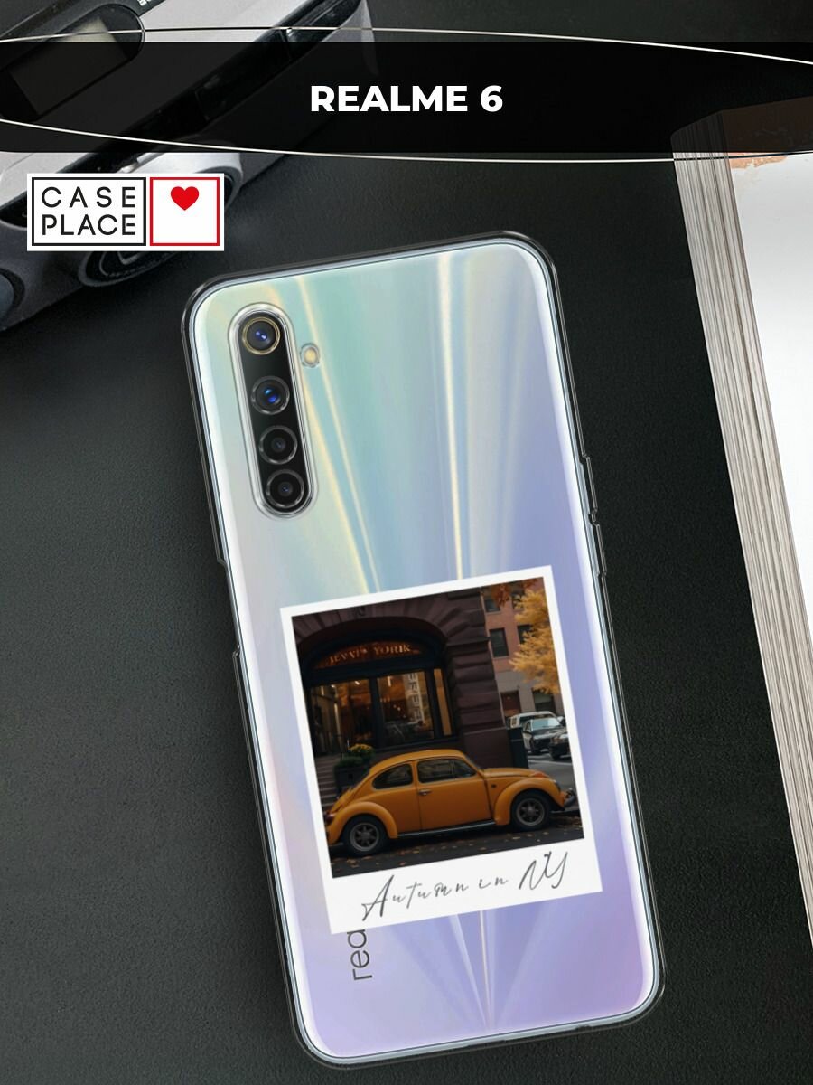 Силиконовый чехол на Realme 6 / Реалми 6 с принтом Осенний палароид