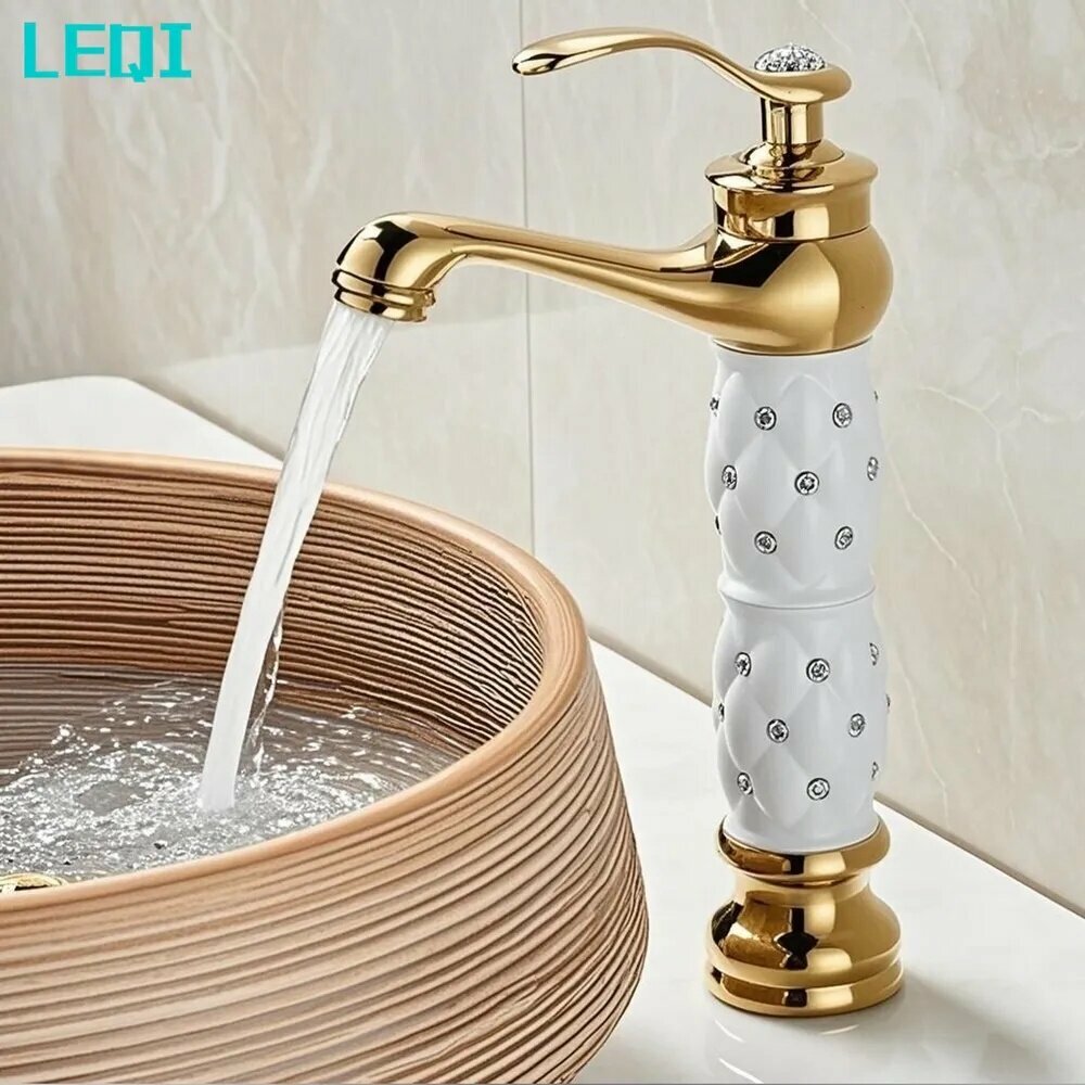 LEQI Смеситель для раковины, смеситель для ванны, Кран для подачи горячей и холодной воды латунь