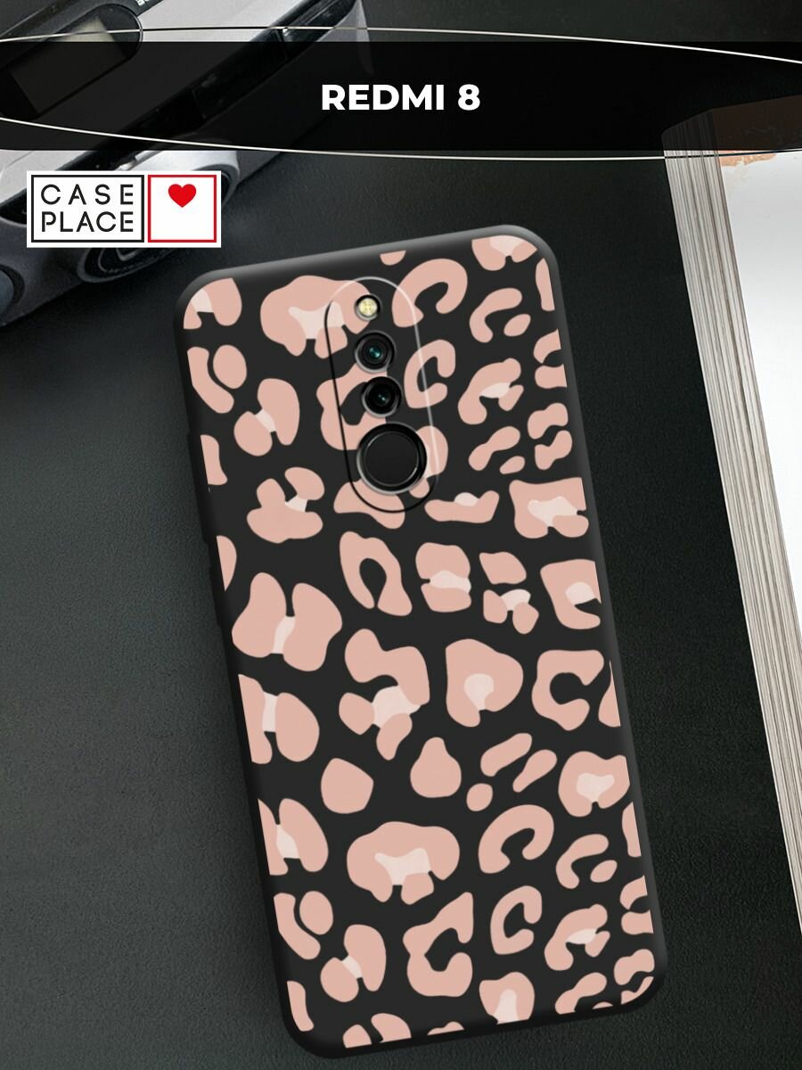 Чехол на Xiaomi Redmi 8 / Редми 8 c принтом Паттерн бежевый леопард