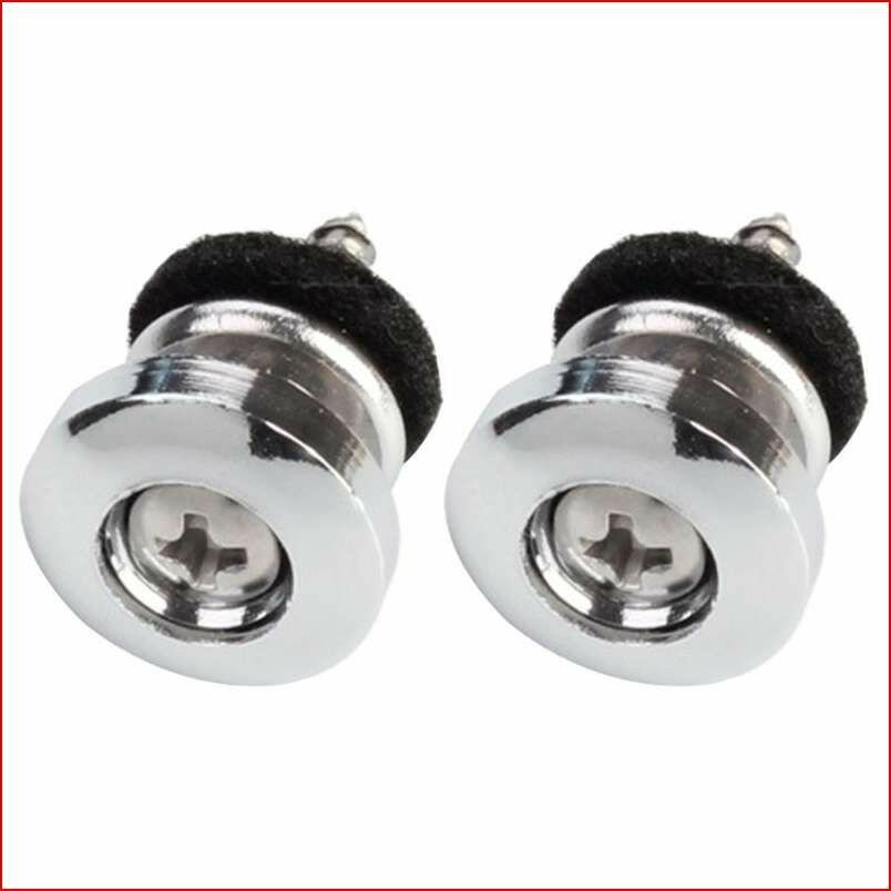 Аксессуар для струнных, Крепеж для ремня гитары/бас-гитары AS022 - Серебряный, 2 шт.