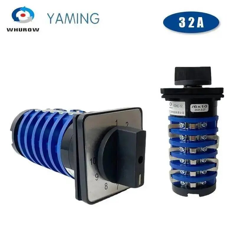 Вращающийся сварочный аппарат выключатель сварочного аппарата 32A, 6 полюсов, 10 позиций, универсальный переключатель, фотокамера, KDHC-32/6*10