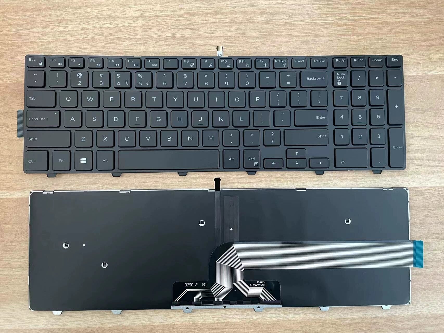 Клавиатура для ноутбука Dell Inspiron 15 3000/5000 - Белая надпись, Новая оригинальная, с подсветкой