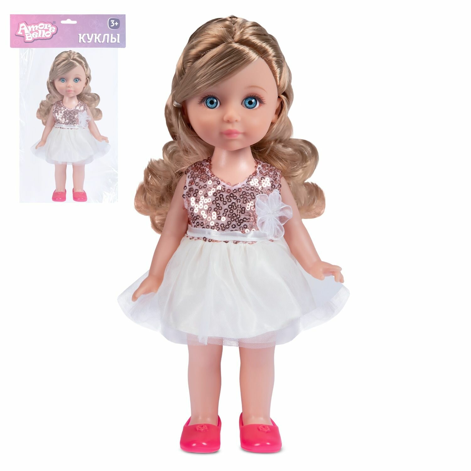 Кукла Модница 30 см, в платье с пайетками, в пак