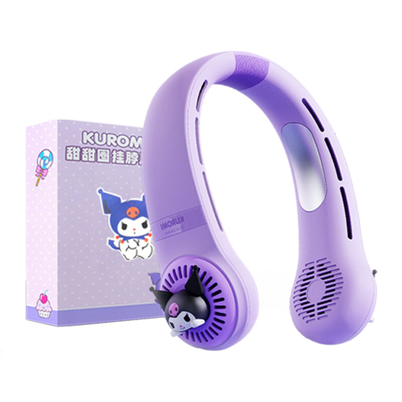 Вентилятор на шею Sanrio Kuromi, компактный, цвет kulomi-12h, 5 режимов скорости, высокая конфигурац