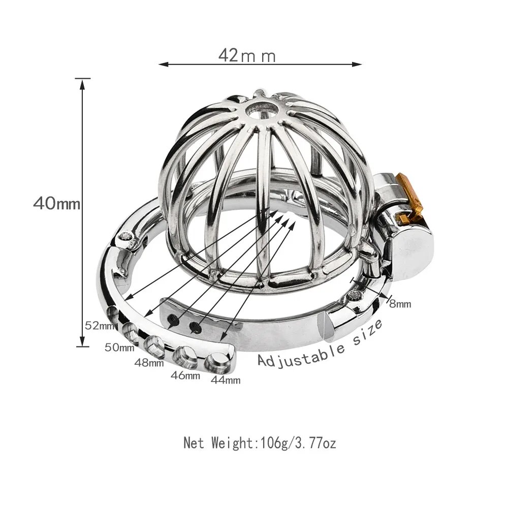 Регулируемое стопорное кольцо, мужское устройство целомудрия, металлическая клетка для LHDCB-9-TJ