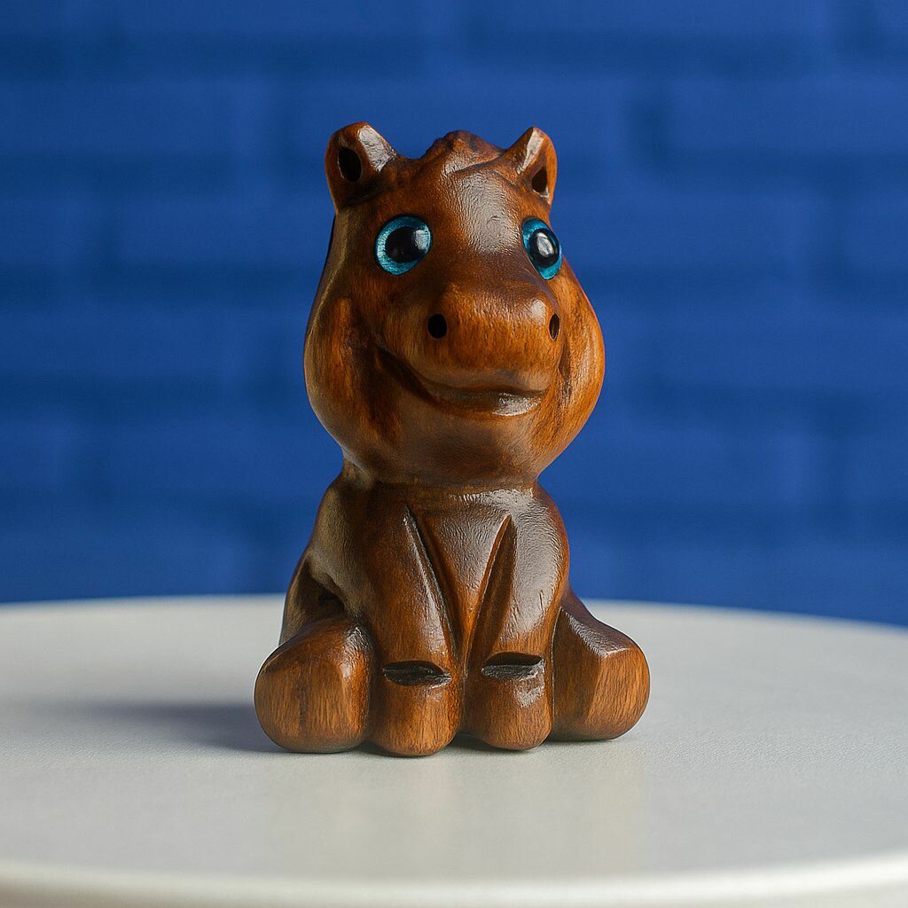 Деревянная статуэтка Корова из красного дерева 8 см ручная работа