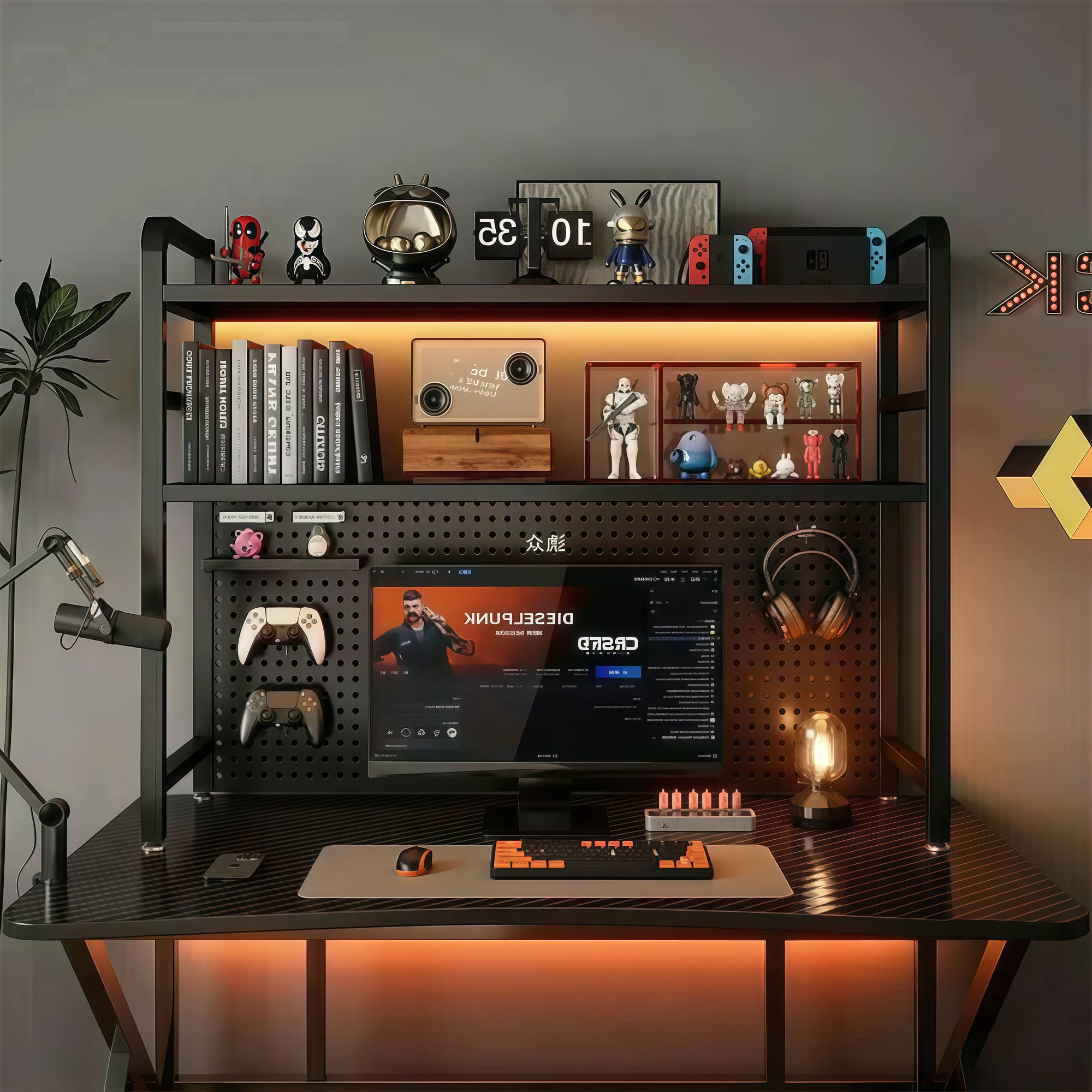 Надстройка на стол "Экомаркировка", угловая, матовая черная поверхность, 115 см x 20 см x 98 см