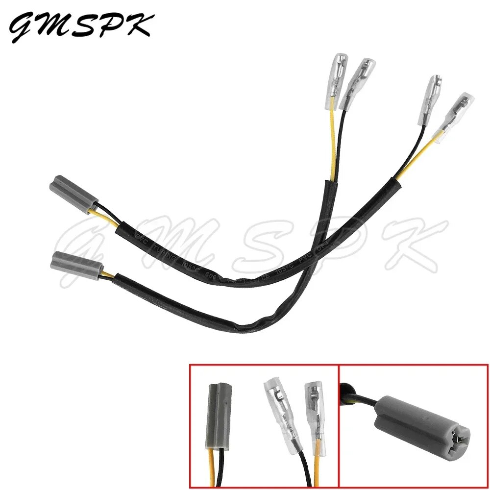 2/4X мотоциклетный указатель поворота, поворотник, 2-проводной адаптер, разъем, подходит для SUZUKI GSXR 1300/1000/750/600 SV650 GSF1200S 2pcs