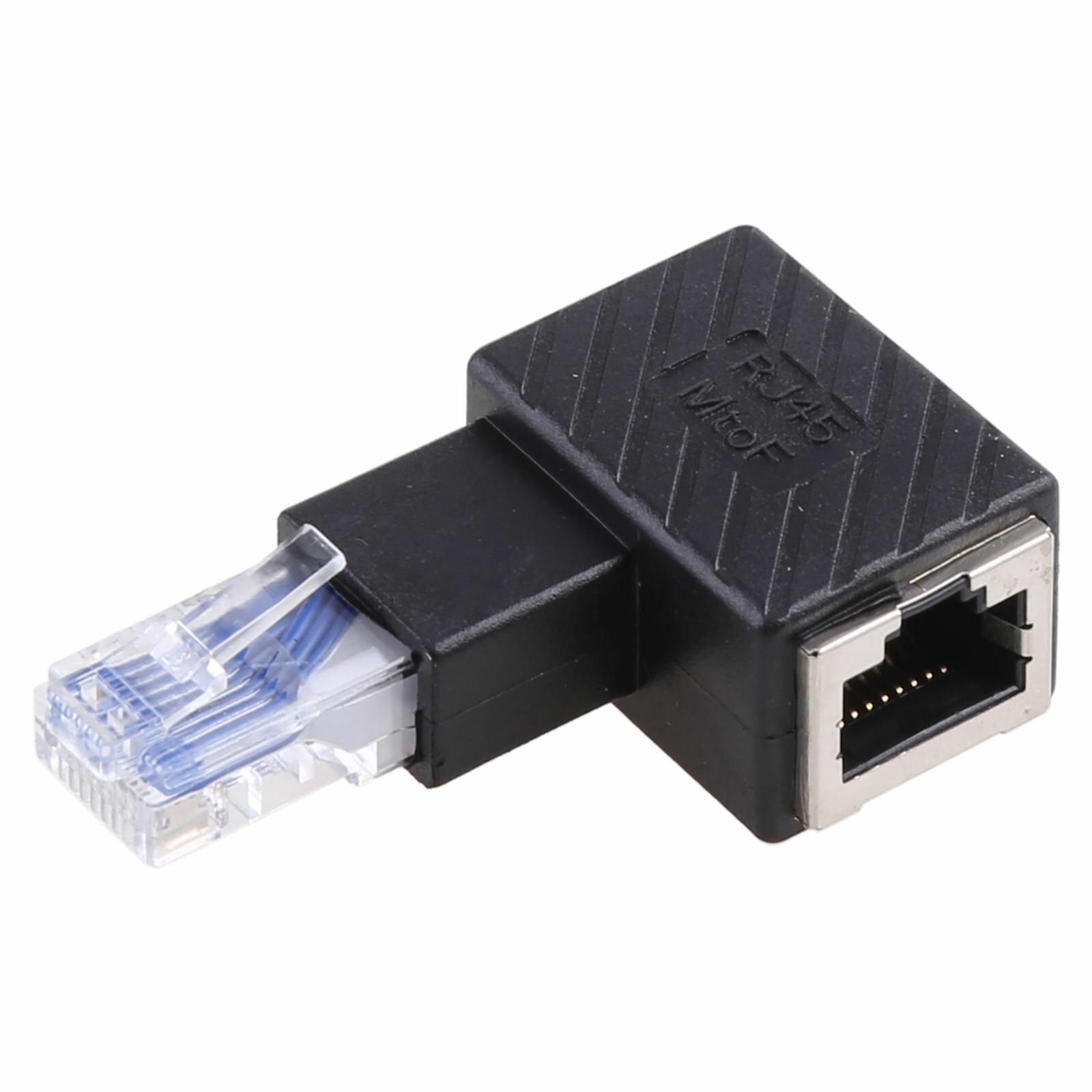 Угловой адаптер RJ45 Male-Female, - Правый поворот