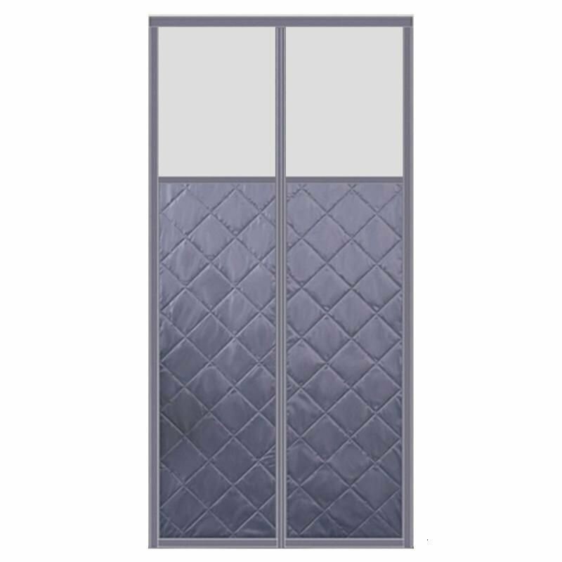 Утепленная зимняя дверная занавеска с магнитной фиксацией и ветрозащитой для домов с детьми или пожилыми, - W90H210 - 4