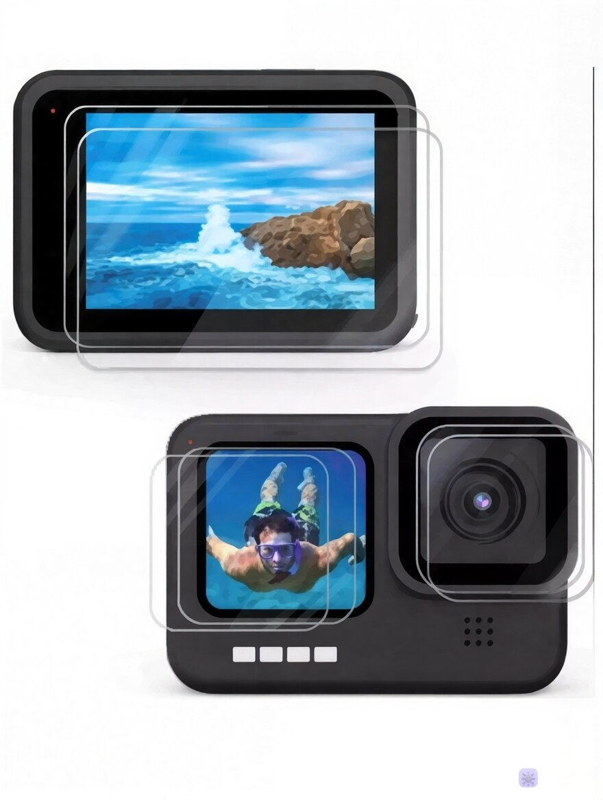 Набор стёкол Redline для GoPro Hero 12/11/10/9 (6шт, закаленное), RL614