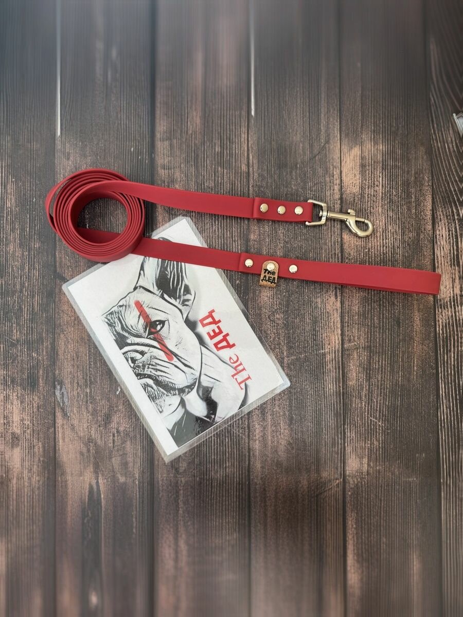 Поводок "The Дед" для собак, биотан, влагостойкий, для прогулок, цвет винный