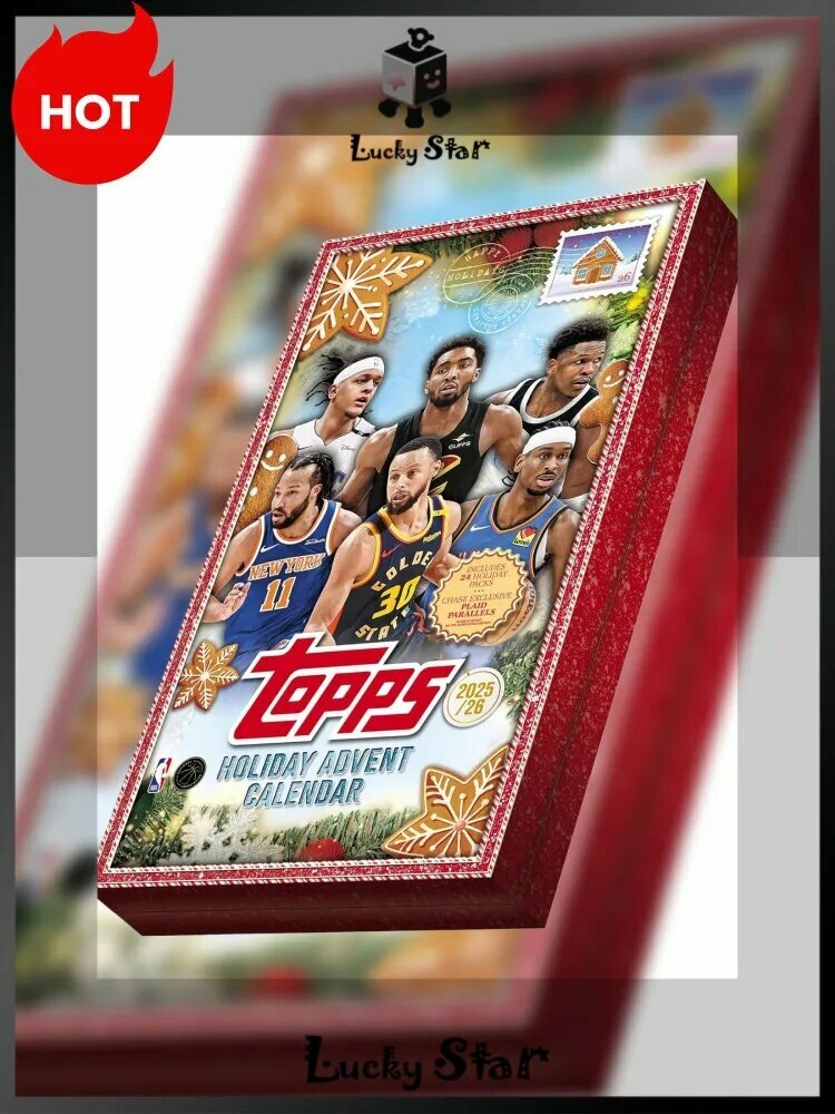 Карточка,2025/26 Topps Holiday Basketball Countdown Calendar, Winter holidays,24 упаковки (96 карточек)