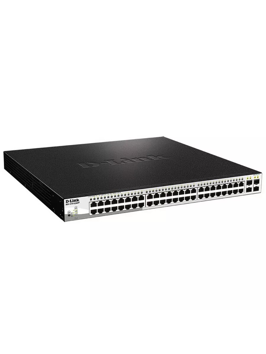 Коммутатор D-Link DGS-1210-52MPP/E2A PROJ 10/100/1000Base-T и 4 портами 1000Base-X SFP черный — фото 1