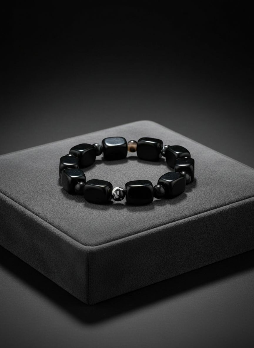 Браслет-манжета, агат