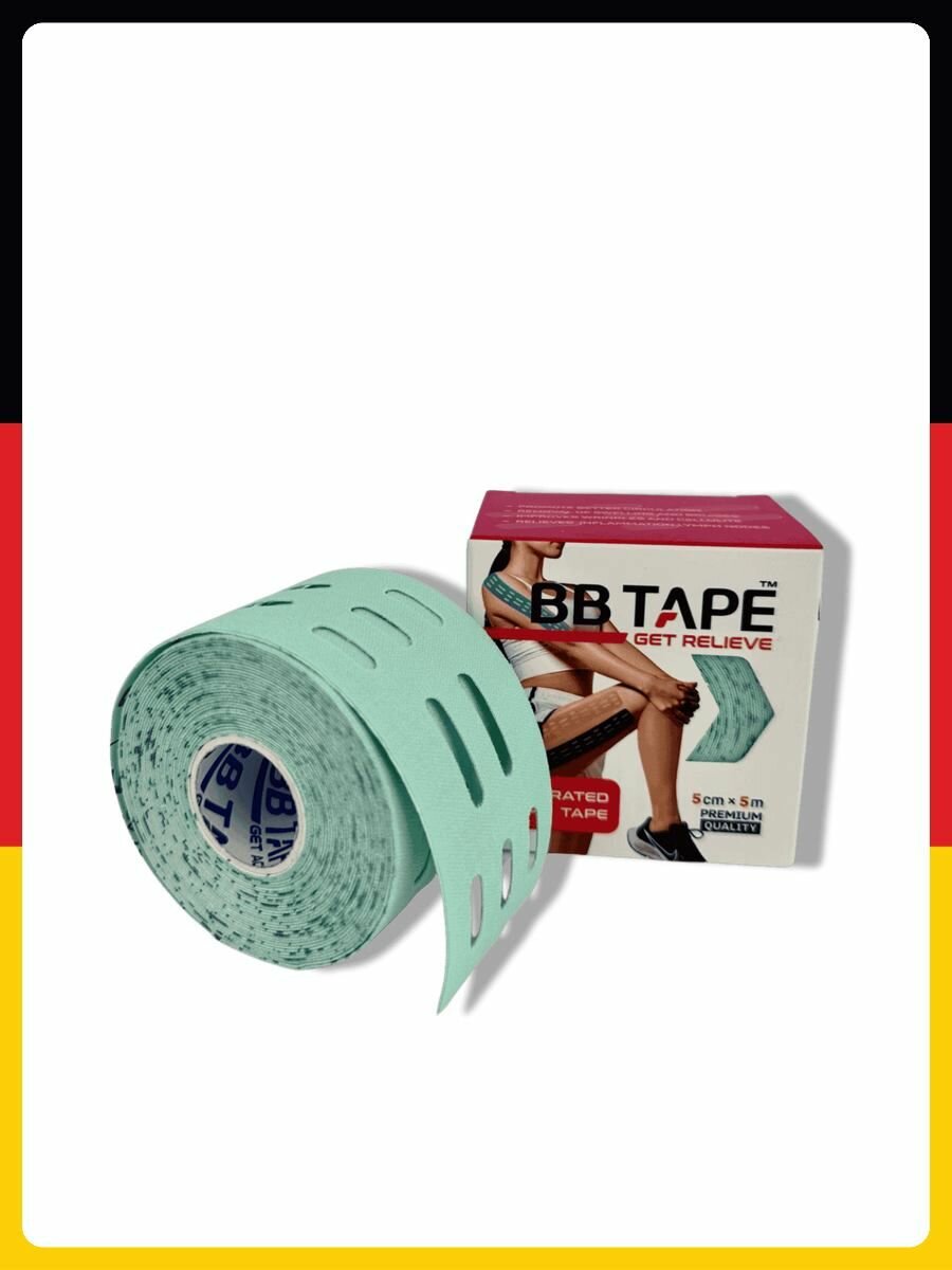 Кинезиотейп BBTape Lymph Pastel Green / Perforated