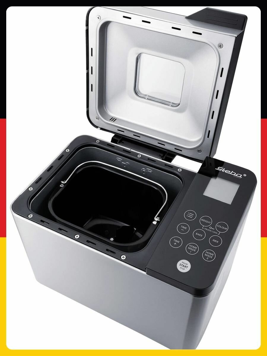 Хлебопечка Steba BM 2 с дисплеем, функцией таймера, серебристо-черная