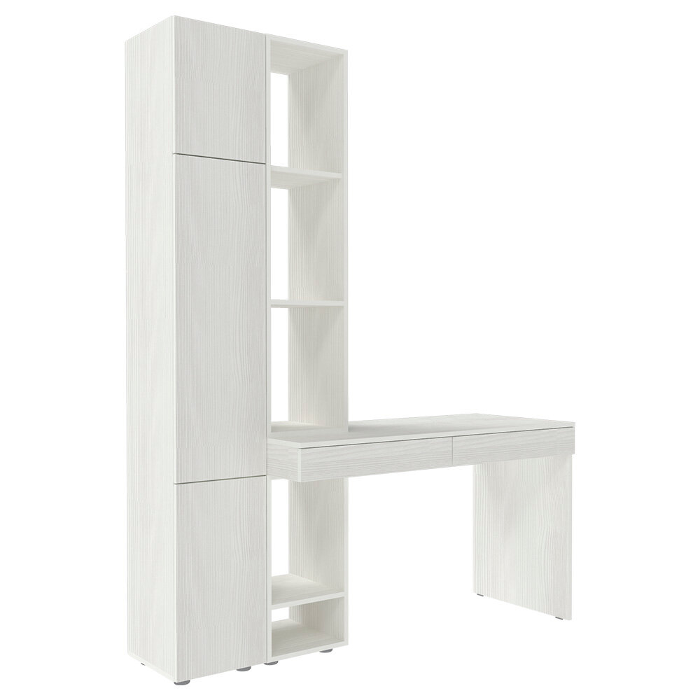 Стол письменный со стеллажом 1512 Белое Дерево Белое Дерево