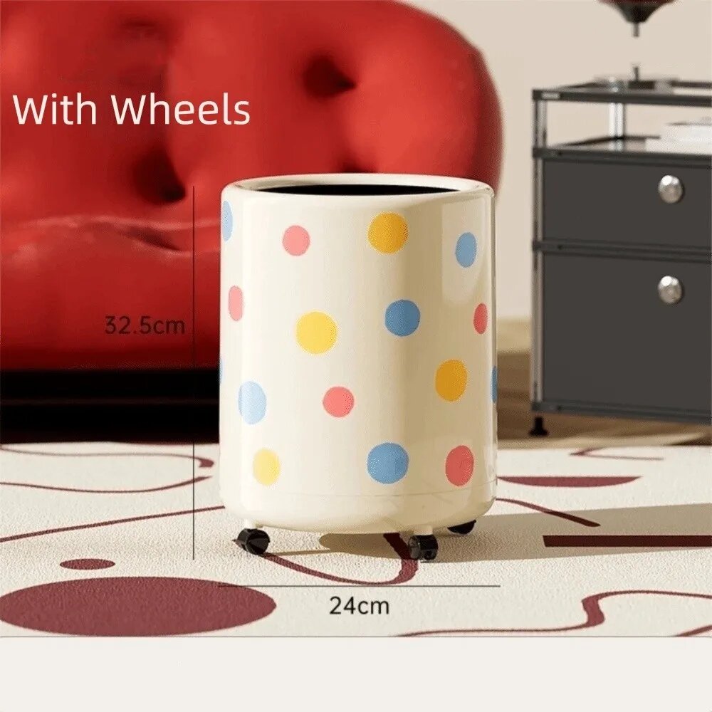 Двухслойный мусорный бак красный/белый PP Бордовый, Colorful-with wheels