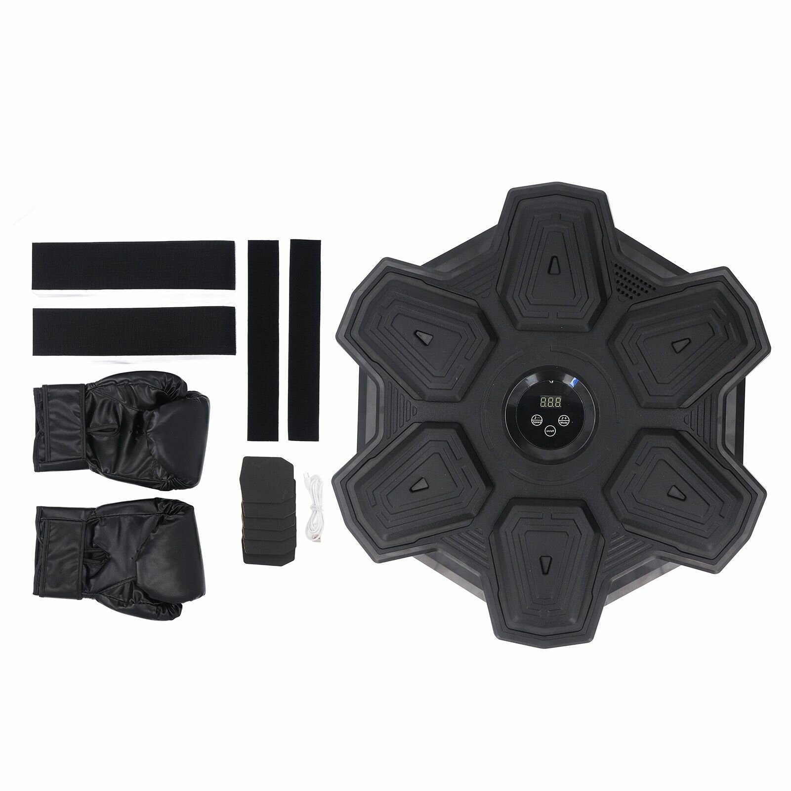 Музыкальный боксерский тренажер с боксерскими перчатками, настенная регулировка, умное электронное ударное оборудование для домашнего спортзала