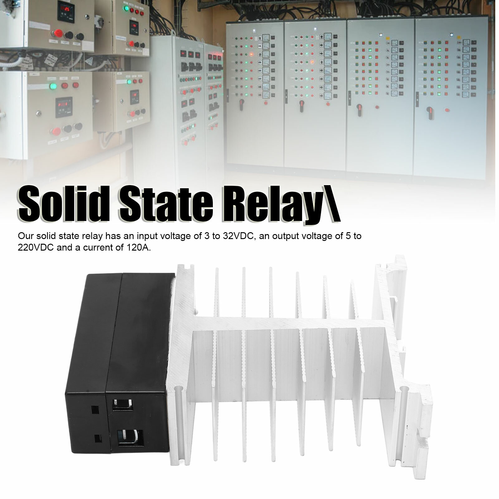 BERM Твердотельное реле постоянного тока в постоянный ток с радиатором Вход 3 32 В постоянного тока Выход 5 220 В постоянного тока Безопасный твердотельный модуль 120 А