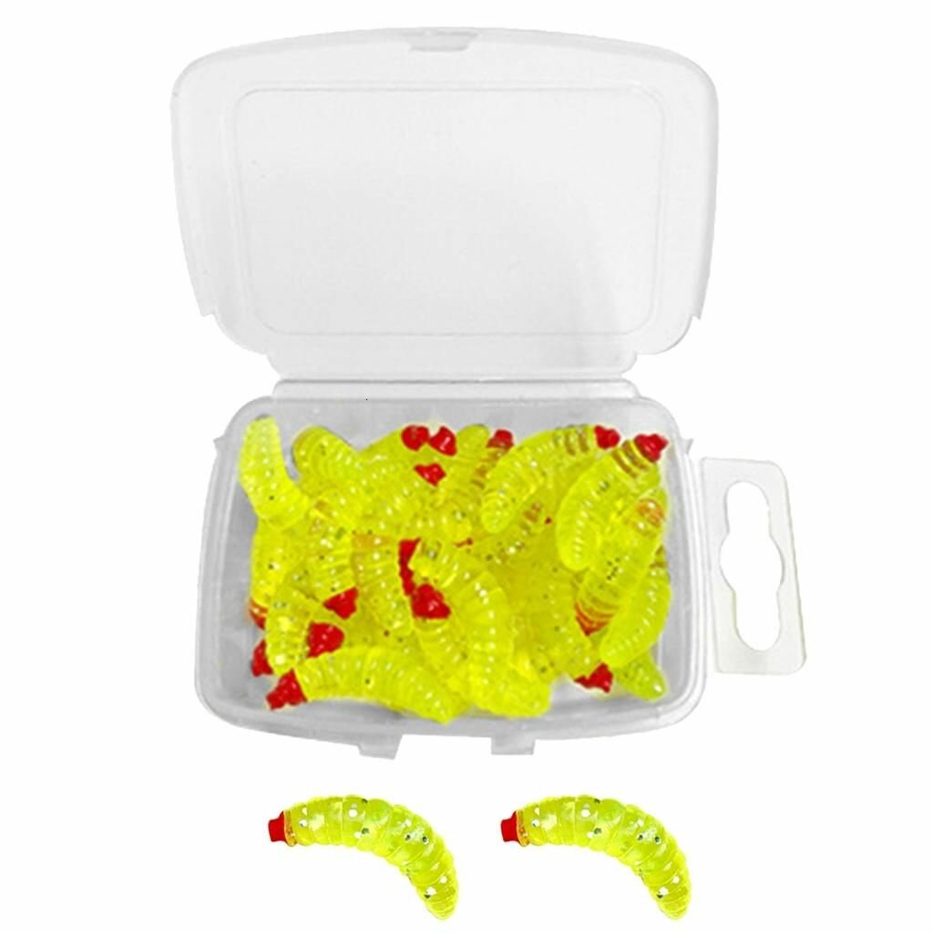 Мягкие искусственные черви для рыбалки, 30 зеленых