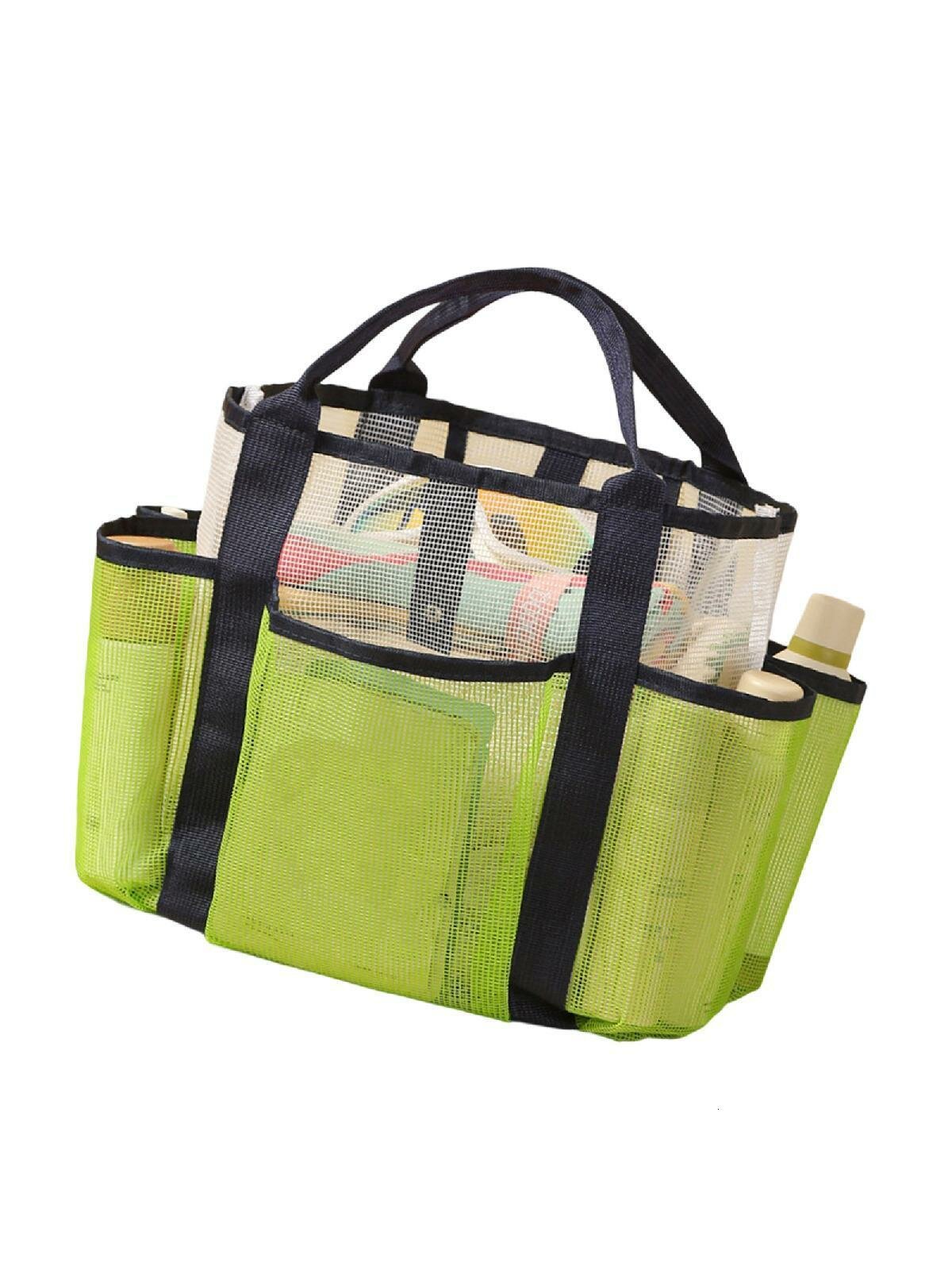 Двухслойная пляжная сумка для душа, переносная сумка для душа, дорожная сумка для туалетных принадлежностей, сумка для хранения плавания для ванной комнаты в общежитии