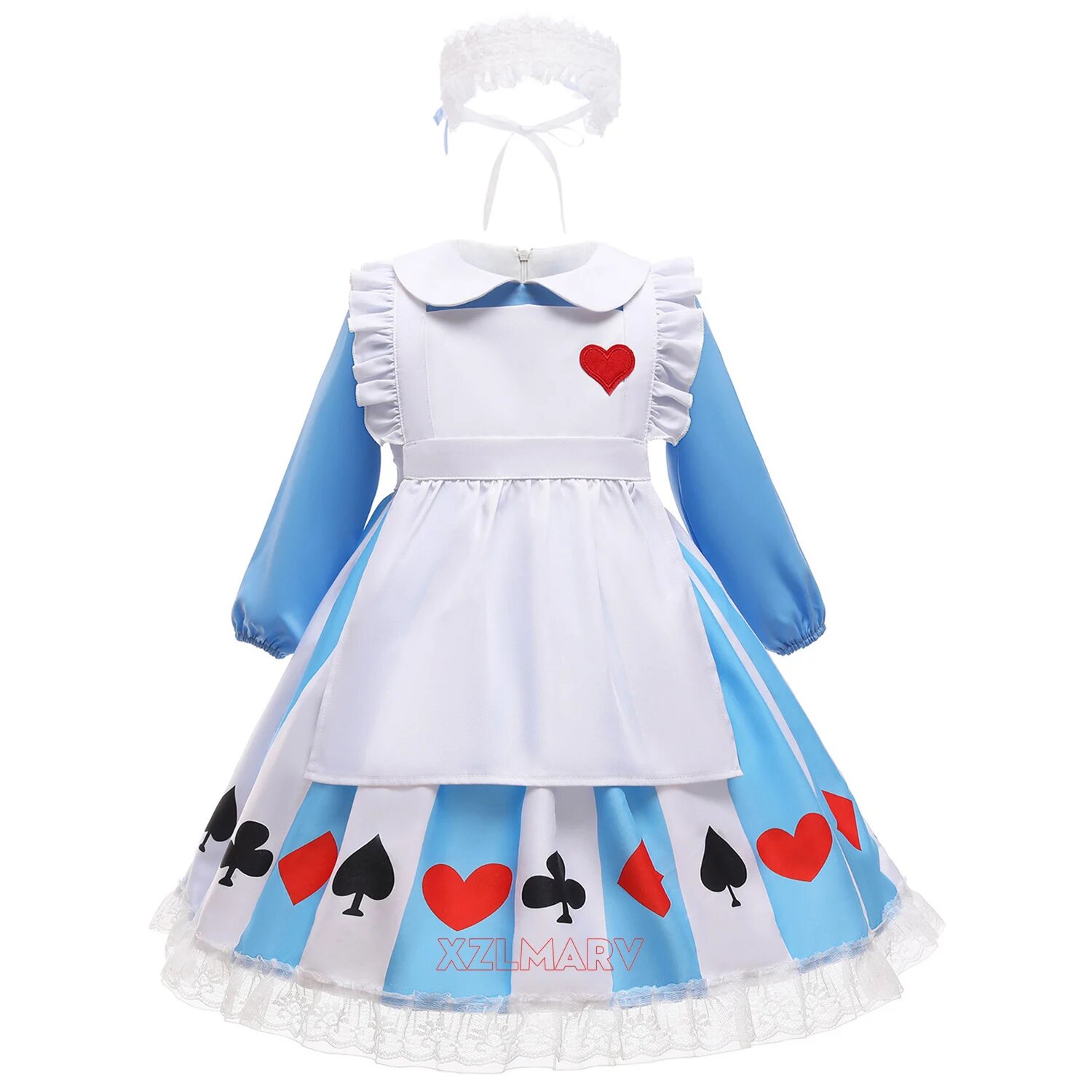 Синий костюм Алиса в Стране Чудес для девочки 140 (7-8T), A-1