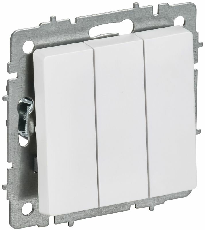 Выключатель 3-кл. СП BRITE ВС10-3-0-БрАБ 10А механизм арктич. бел. IEK BR-V30-0-10-K91