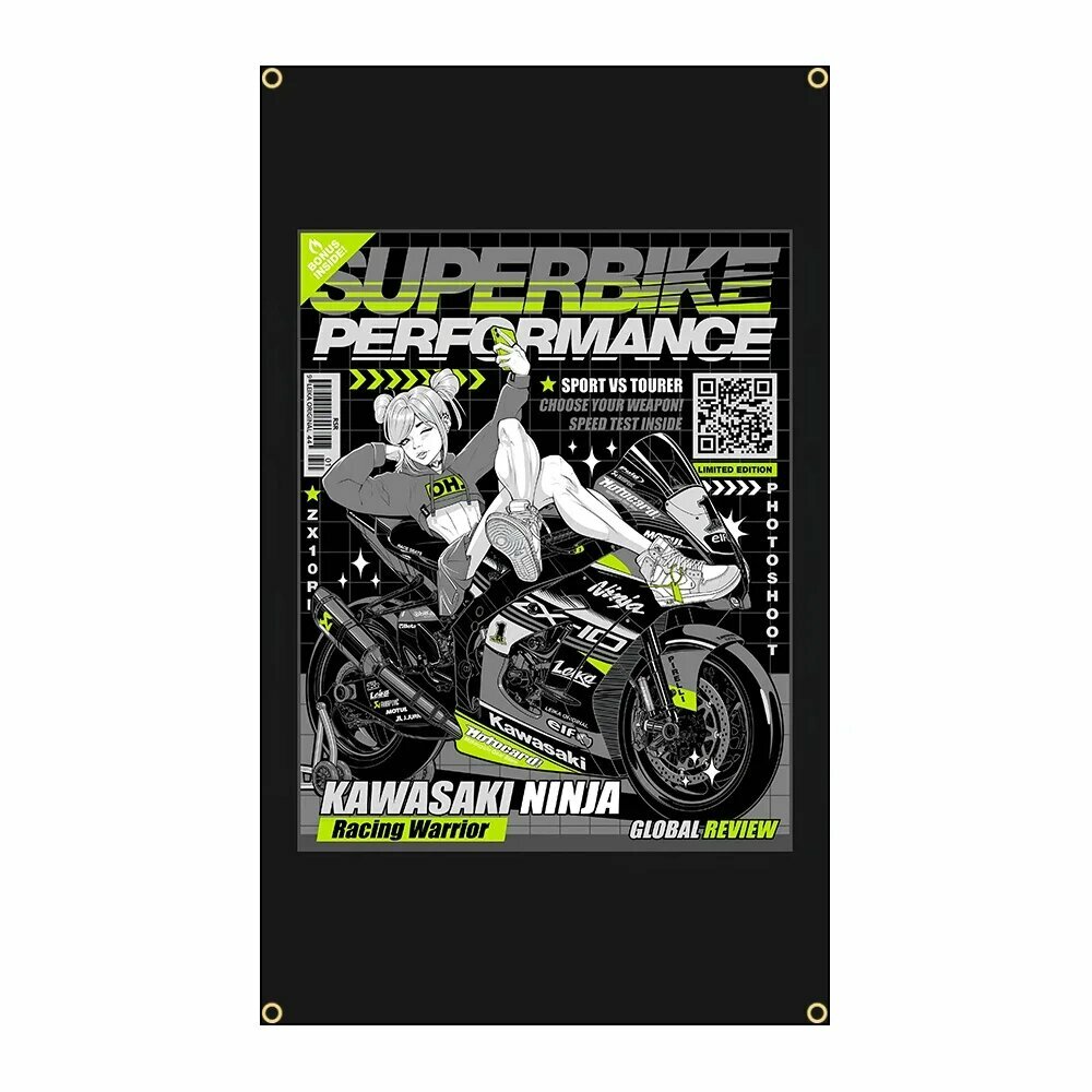 JDM модифицированный гоночный автомобиль флаг полиэстер 90x150 см 90x150cm, 4 Grommets