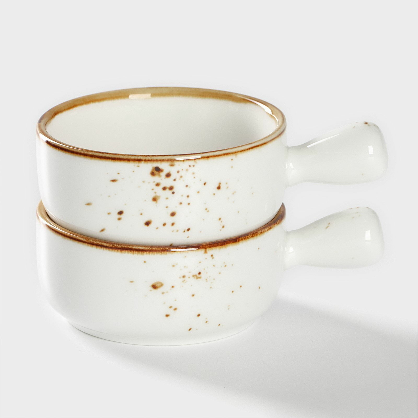 Кокотницы "Церера", набор 2 шт, d=7.5 см, 100 мл, фарфор, белые