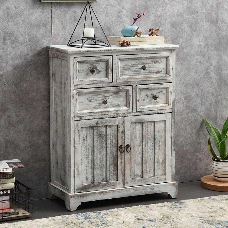 Американский комод из цельного дерева, винтажный шкаф для гостиной