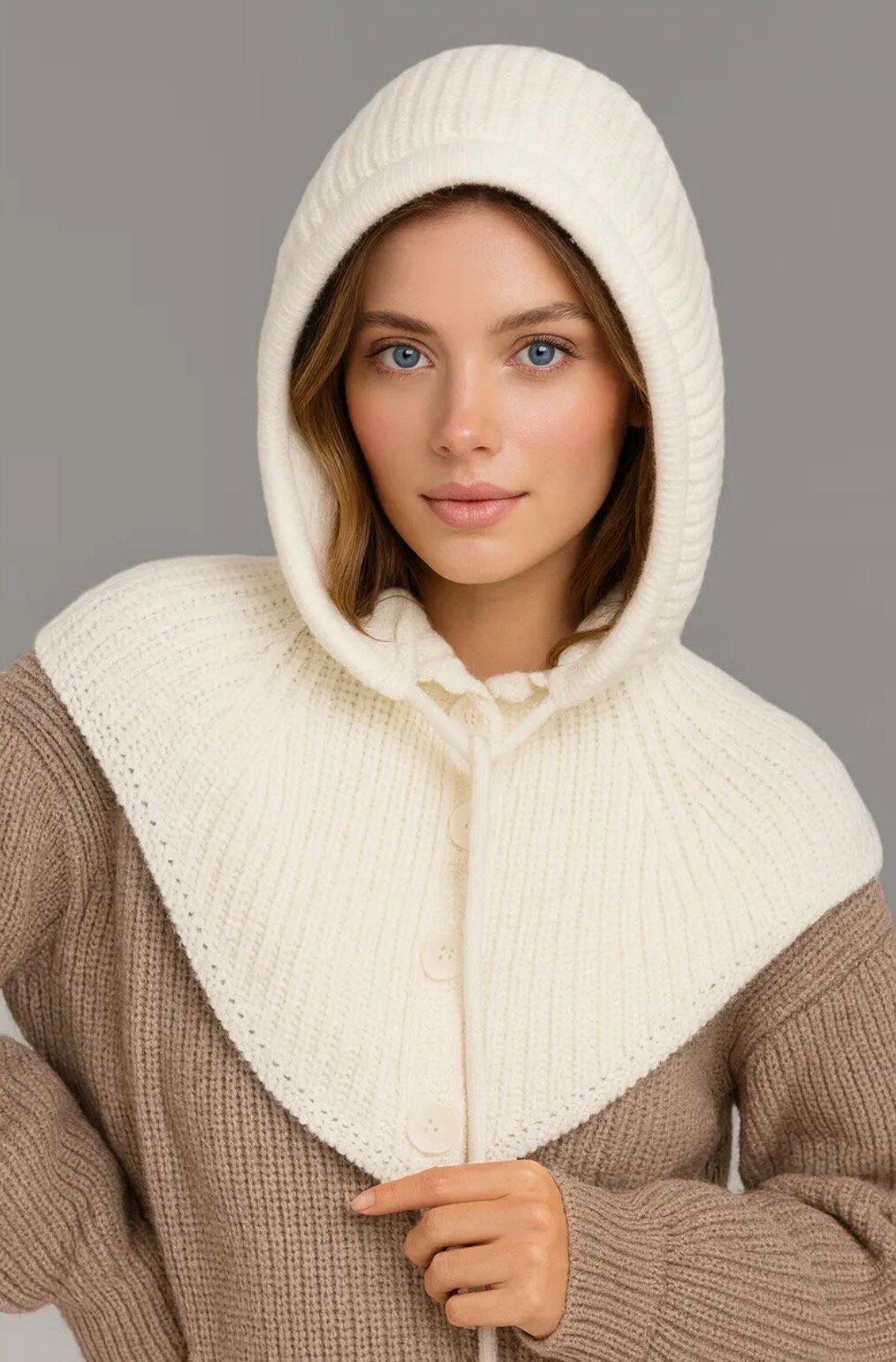 Капор  Капюшон вязаный капор на флисе для девочек и женщин