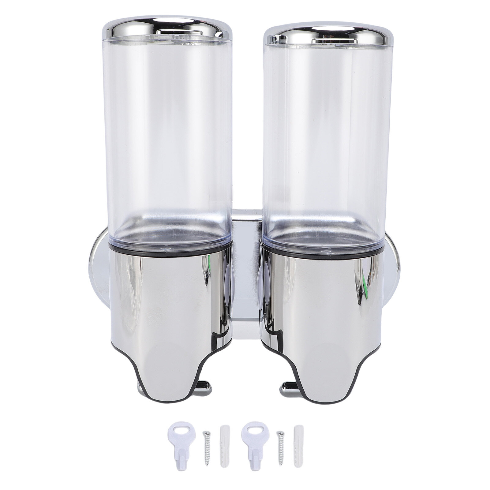 Настенный дозатор мыла, двойной цилиндр, 1000 мл, ручной настенный дозатор для душа, прозрачный дозатор для ванной комнаты