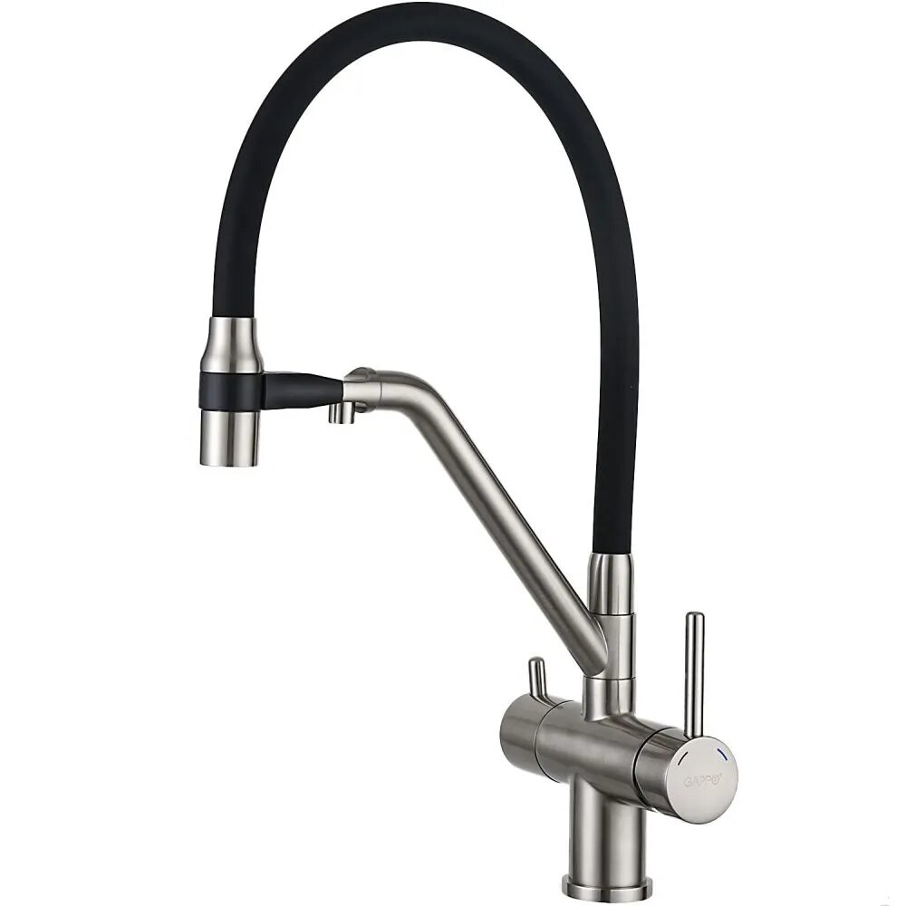 Смеситель для кухни гибкий излив с фильтром для воды Gappo G4398-85