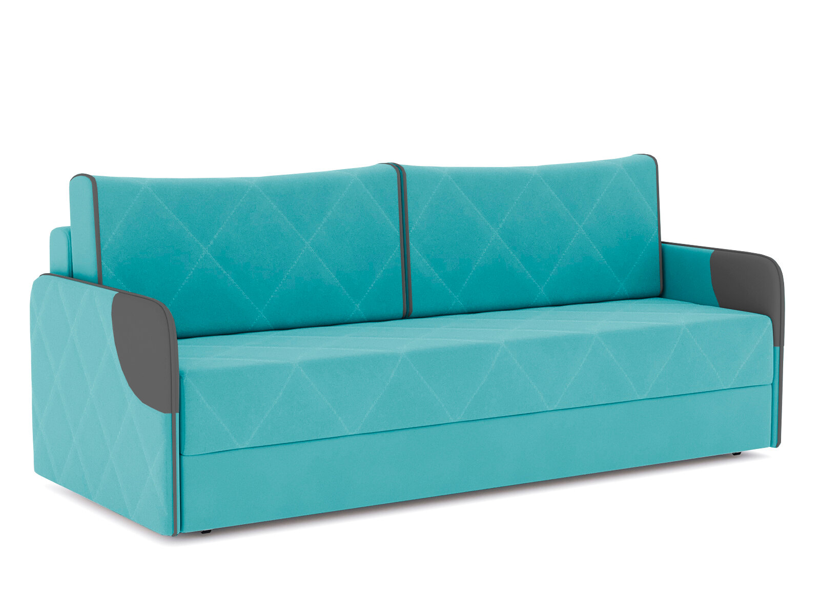 Диван - кровать Марсель, еврокнижка, ПБ, 212*88*103, велюр Зара Азур 48/Велюр Зара Грей 18