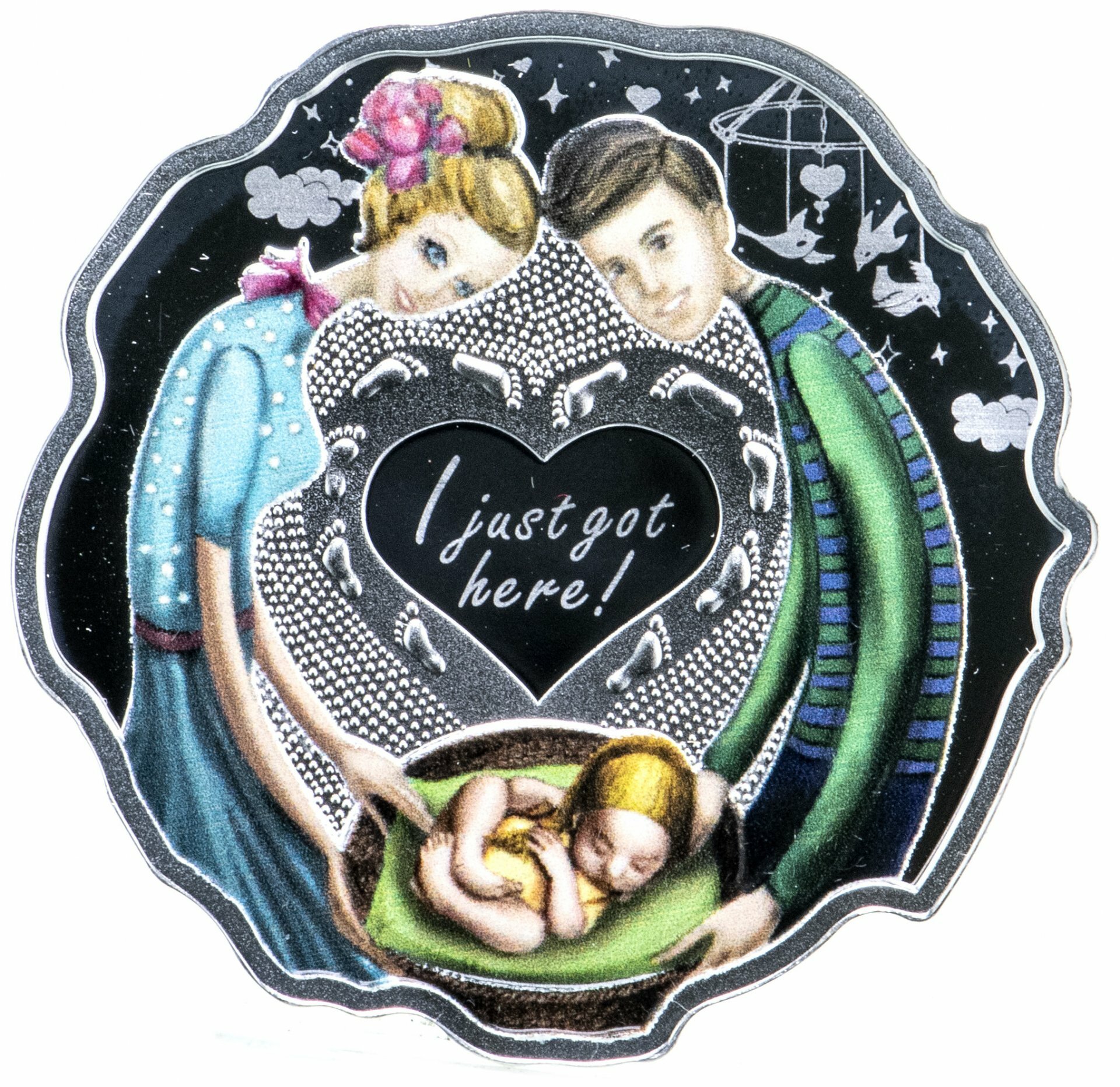 Остров Ниуэ 1 доллар 2018 "Я уже тут" в футляре, с сертификатом, Серебро 999, в сохранности Proof