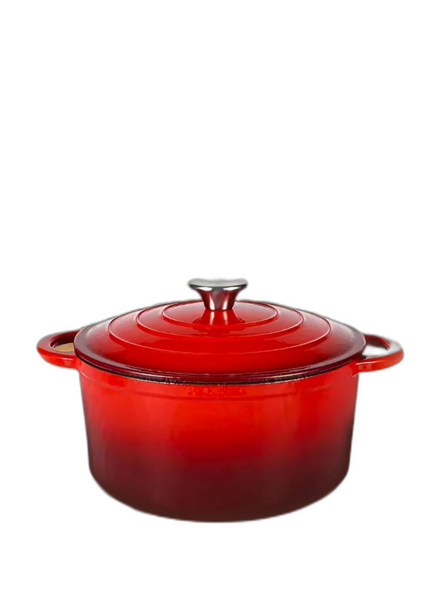 Кастрюля чугунная с крышкой, с эмалевым покрытием, 4 л