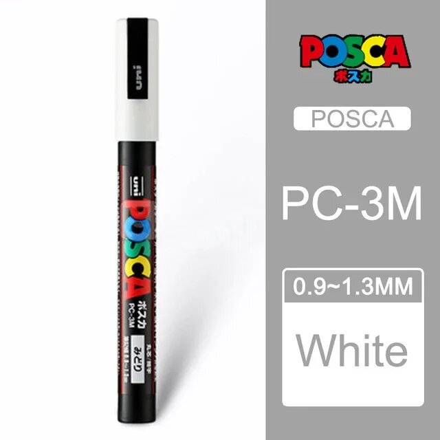 Набор маркеров UNI POSCA Белый, PC-3M White